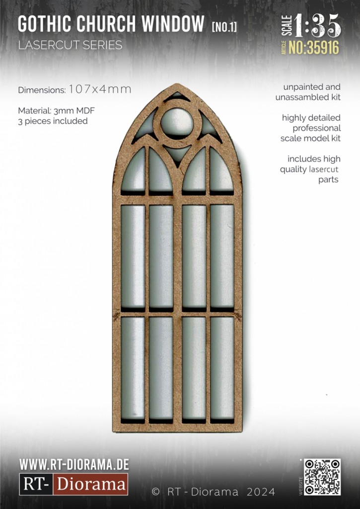 RT-Diorama 1:35 - 35916 Gothic Church Windows No.1 | Hobbynor ...