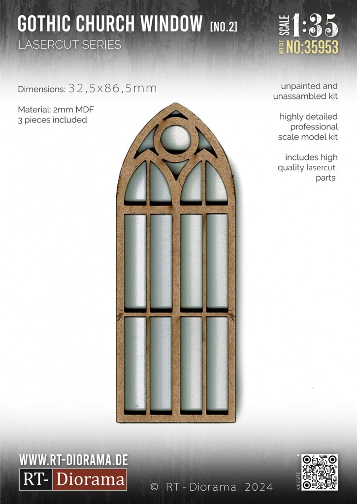 RT-Diorama 1:35 - 35953 Gothic Church Windows No.2 | Hobbynor ...